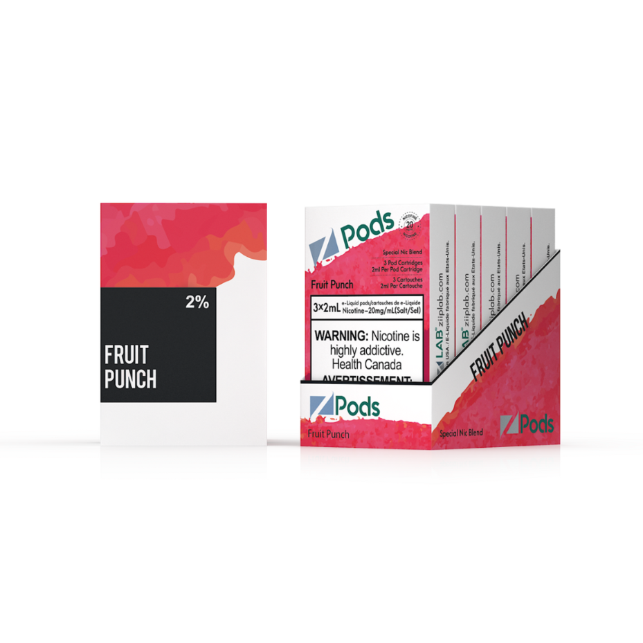 Z PODS Fruit Punch 3 x 2mL Pods 400 Puffs - Vape Store Delivery