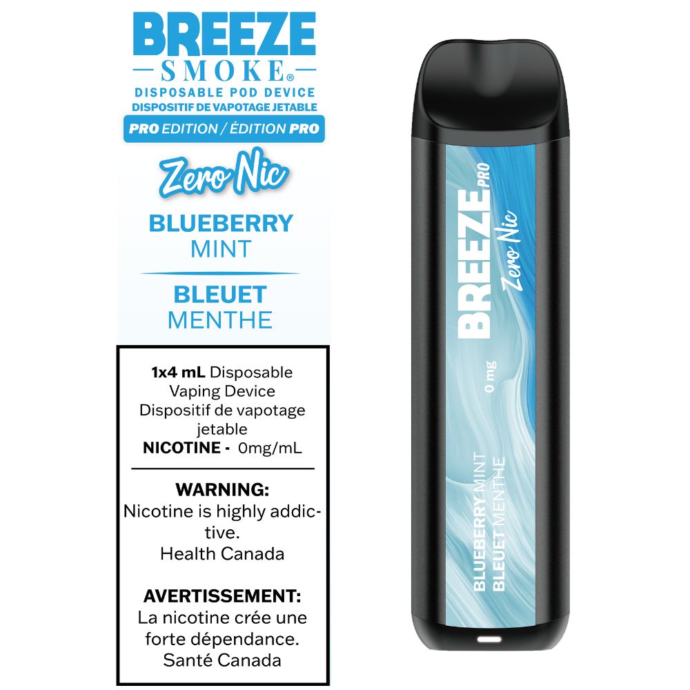 Breeze Pro S50 Zero Nic - Blueberry Mint - Vape Store Delivery
