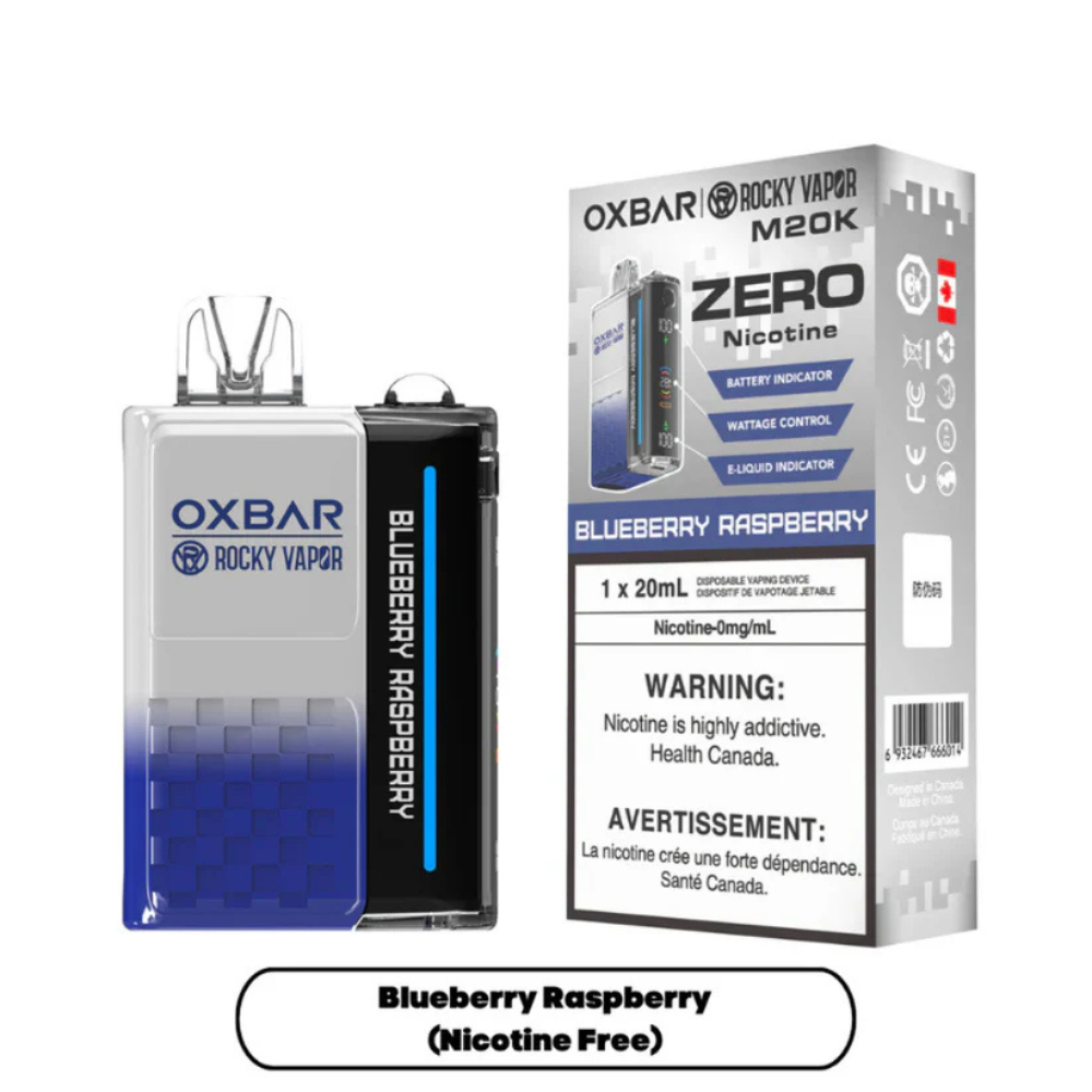 Oxbar M20K Nic Free Disposable Vape - Blueberry Raspberry - Vape Store ...